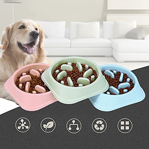 FUUIE Bowls for Food and Water Portable Dog Bowl Anti Choke Dog Feeding Food Bowls Puppy Slow Eating Dog Cat Bowls Feeder Dish Pet Bowl Pet Product Supplies (Color : Blue)