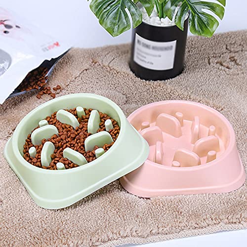 FUUIE Bowls for Food and Water Portable Dog Bowl Anti Choke Dog Feeding Food Bowls Puppy Slow Eating Dog Cat Bowls Feeder Dish Pet Bowl Pet Product Supplies (Color : Blue)