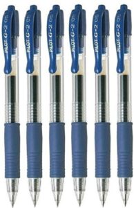 pilot g2 blue extra fine gel ink 0.5mm nib tip (pack of 6)