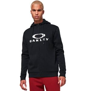 oakley men’s bark full zip hoodie 2.0, black/white, m