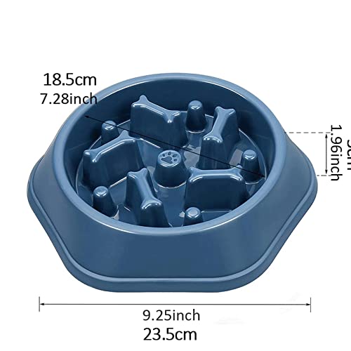 FUUIE Bowls for Food and Water Slow Feeder Dog Cat Bowl Dog Cat Food Bowl Durable Non Skid Pet Bowl Preventing Choking Healthy Design Cat Puppy Bowl (Color : Blue)