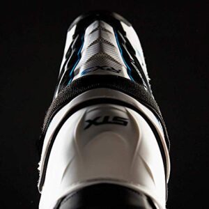 STX HP SG30 SR 14 WE/BE Ice Hockey Surgeon RX3 Shin Guards, 14", White/Blue, 14"