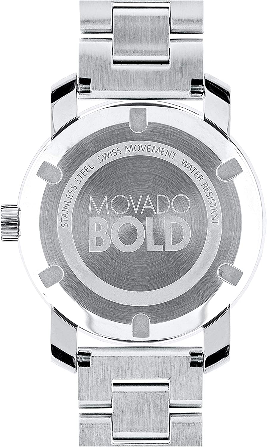 Movado Women's BOLD Iconic Metal Watch with a Flat Dot Sunray Dial, Silver/Pink/Gold (Model 3600084)