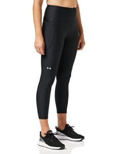 under armour womens heatgear armour high no-slip waistband ankle leggings , black (001)/white , medium