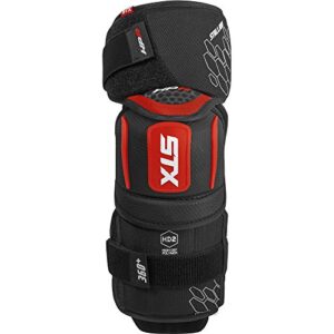 stx ice hockey stallion hpr junior elbow pad, black/red, medium