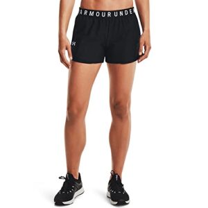 under armour womens play up 3.0 shorts , black (001)/white , medium