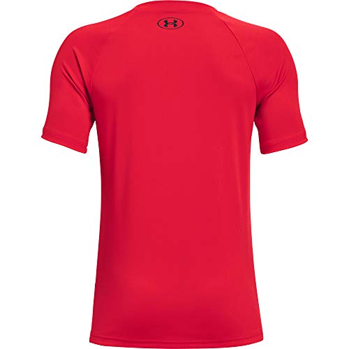 Under Armour boys Tech Big Logo Short Sleeve T-Shirt , Red (600)/Black , Youth Medium