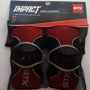 STX Lacrosse Impact Arm Guard, Red, Small