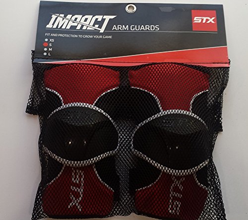 STX Lacrosse Impact Arm Guard, Red, Small