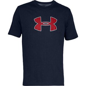 under armour men’s big logo short-sleeve t-shirt , academy blue (408)/red , small