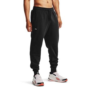 under armour mens rival fleece joggers , black (001)/onyx white , medium