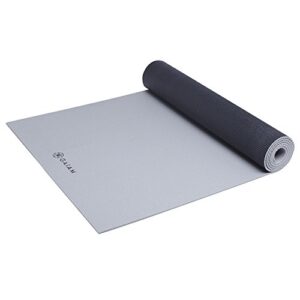 gaiam athletic yoga series dynamat xtra-wide mat, black/gray, 5mm