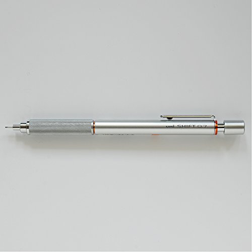 uni M71010.26 Shift Pipe Lock Drafting 0.7mm Pencil, Silver Body with Orange Accent (M71010.26)