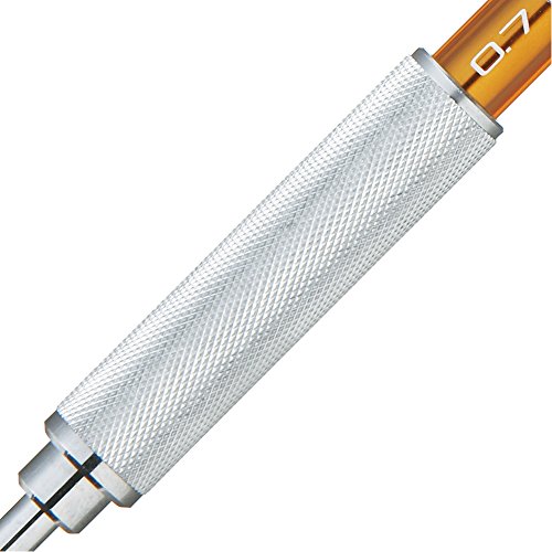 uni M71010.26 Shift Pipe Lock Drafting 0.7mm Pencil, Silver Body with Orange Accent (M71010.26)