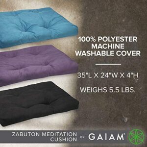 Gaiam 05-62075 Meditation Cushion Zabuton, 1 Count (Pack of 1), Black