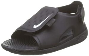 nike sunray adjust 5 kids toddler slide sandal aj9077-001 size 9 black/white