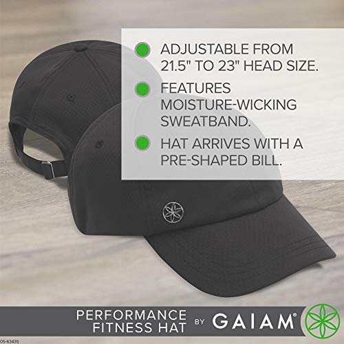 Gaiam Hat - Performance MeshDry Fit Sweat Headband, Black