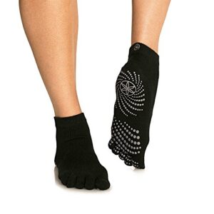 gaiam womens grippy yoga socks, grey (m/l), one size us