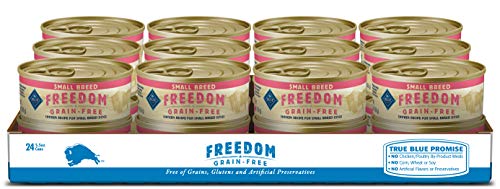 Blue Buffalo Freedom Grain Free Natural Adult Small Breed Wet Dog Food, Chicken 5.5oz cans (Pack of 24)