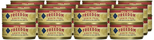 Blue Buffalo Freedom Grain Free Natural Adult Small Breed Wet Dog Food, Chicken 5.5oz cans (Pack of 24)