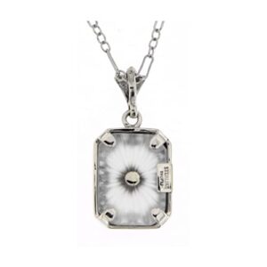 Sunray Crystal - Camphor Glass Sapphire Center Filigree Sterling Silver Pendant