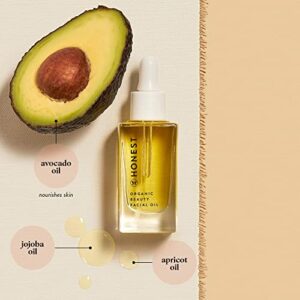 Honest Beauty Organic Beauty Facial Oil with Avocado + Apricot + Jojoba Oil | Dermatologist Tested + Hypoallergenic & Vegan + Cruelty free| 1 fl. oz.