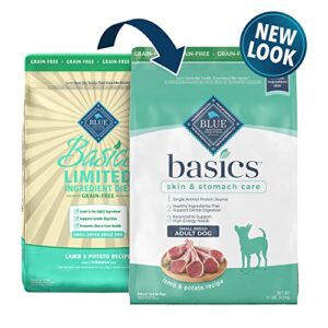 Blue Buffalo Basics Skin & Stomach Care, Grain Free Natural Adult Small Breed Dry Dog Food, Lamb & Potato 11-lb