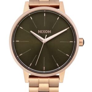 NIXON Kensington A099 - Rose Gold/Olive Sunray - 50m Water Resistant Women's Analog Classic Watch (37mm Watch Face, 16mm Stainless Steel Band)