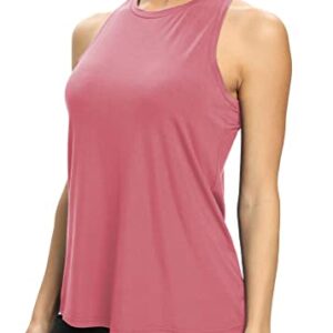 Bestisun Workout Tank Tops Loose fit Sleeveless Yoga Tops Racerback Muscle Tank Tops Summer Activewear Gym Dacne Tops Workout Exercise Clothes for Women Rose M