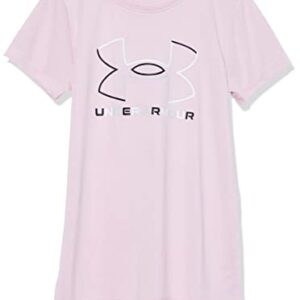 Under Armour girls Tech Big Logo Twist Short Sleeve T-Shirt , (647) Prime Pink / / White , Youth X-Large