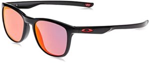 oakley men’s oo9340 trillbe x rectangular sunglasses, polished black/ruby iridium, 52 mm