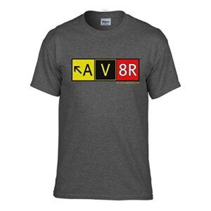 pilot expressions men’s av8r taxiway sign t-shirt (x-large) dark heather grey