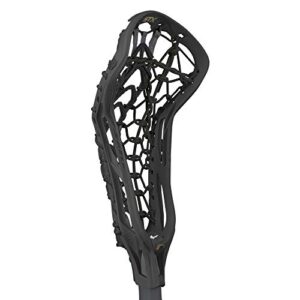 stx lacrosse crux 600 women’s head with launch ii pocket, black/black