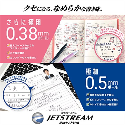 uni Jetstream Multi Pen 4 and 1, 0.38mm Ballpoint Pen (Black, Red, Blue, Green) and 0.5mm Mechanical Pencil, Body, Champagne Gold (MSXE5100038.25)