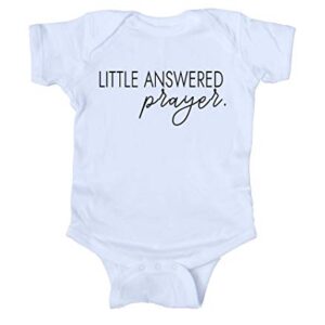 Sunray Clothing Little Answered Prayer Baby Boy Girl Onesie White