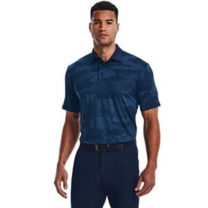 under armour men’s standard playoff 2.0 short sleeve jacquard polo, (408) academy/petrol blue/academy, medium