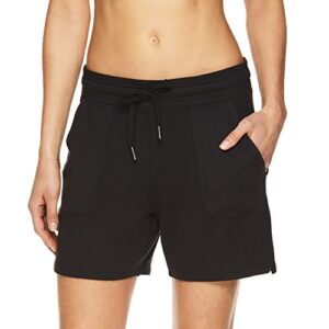 gaiam women’s warrior yoga short – bike & running activewear shorts w/ pockets – black (tap shoe) warrior, x-small