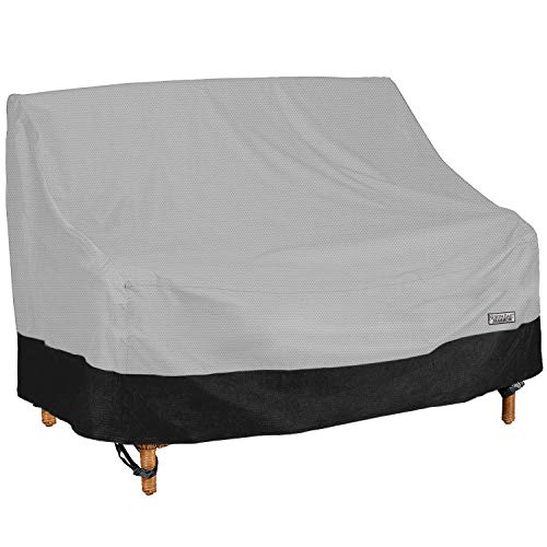 North East Harbor NEH Outdoor Patio Loveseat Sofa Furniture Cover - 70" W x 38" D x 35" H - Breathable Material, Sunray Protected, and Weather Resistant Storage Cover - Gray with Black Hem