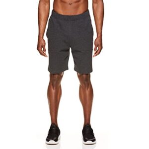 Gaiam Men's French Terry Yoga Shorts - Athletic Gym and Running Sweat Short with Pockets - Synergy Black Heather, Medium