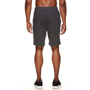 Gaiam Men's French Terry Yoga Shorts - Athletic Gym and Running Sweat Short with Pockets - Synergy Black Heather, Medium