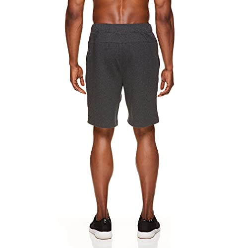 Gaiam Men's French Terry Yoga Shorts - Athletic Gym and Running Sweat Short with Pockets - Synergy Black Heather, Medium