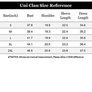 Uni Clau Womens Button Down Shirt Dress Long Sleeve A-Line Casual Puffy Short Mini Dress with Belt Black XXL