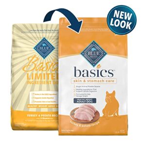 Blue Buffalo Basics Skin & Stomach Care, Natural Adult Healthy Weight Dry Dog Food, Turkey & Potato 24-lb