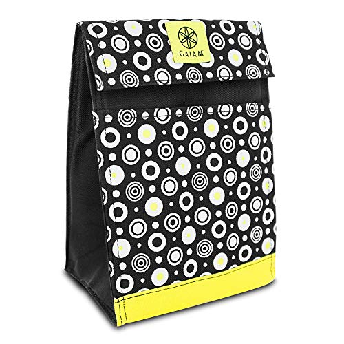 Gaiam Leak-Resistant Insulated Stain Resistant Lunch Box Bag - Yellow Circles