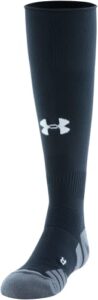 under armour kids’ standard soccer over-the-calf socks, 1-pair, black/graphite/white, small