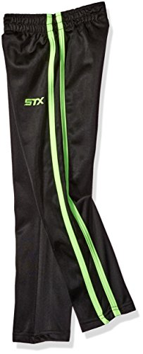 STX Boys' Big Boys' Tricot Mock Neck Jacket and Matching Jog Pant, Black/Lime, 10