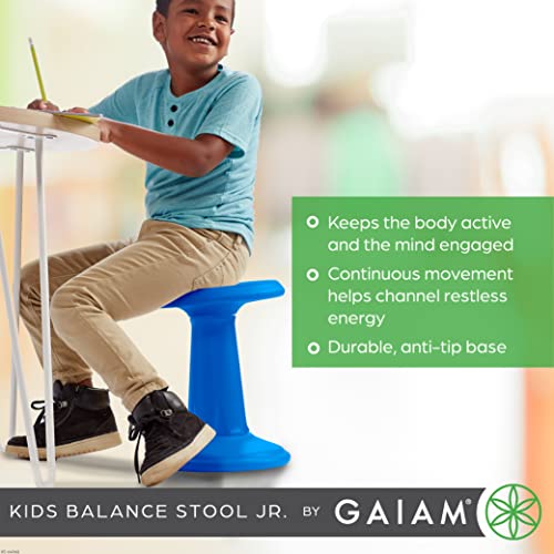 Gaiam Kids Wobble Stool Desk Chair - Alternative Flexible Seating Balance Wiggle Chair | ADHD Sensory Fidget Core Rocker Child Seat Elementary School Classroom Furniture for Student, Toddler, Ages 5-8