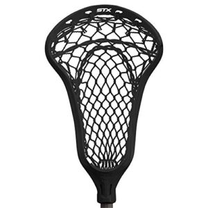 stx lacrosse exult 400 girls complete stick with crux mesh pro pocket, black (exult 403)