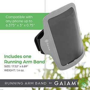 Gaiam Running Arm Band - Clear Window Phone Holder with AirPods Bag or Keys Pocket - for Jogging, Walking, and Running, Exercise & Fitness - Adjustable, Moisture-Wicking, and Durable Protection