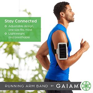 Gaiam Running Arm Band - Clear Window Phone Holder with AirPods Bag or Keys Pocket - for Jogging, Walking, and Running, Exercise & Fitness - Adjustable, Moisture-Wicking, and Durable Protection